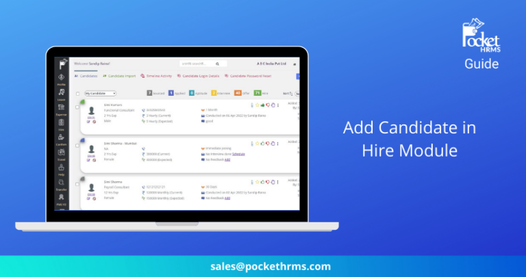 Add Candidate in Hire Module