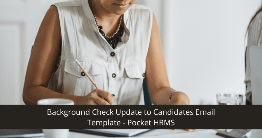 Background Check Update to Candidates Email Template | Pocket HRMS